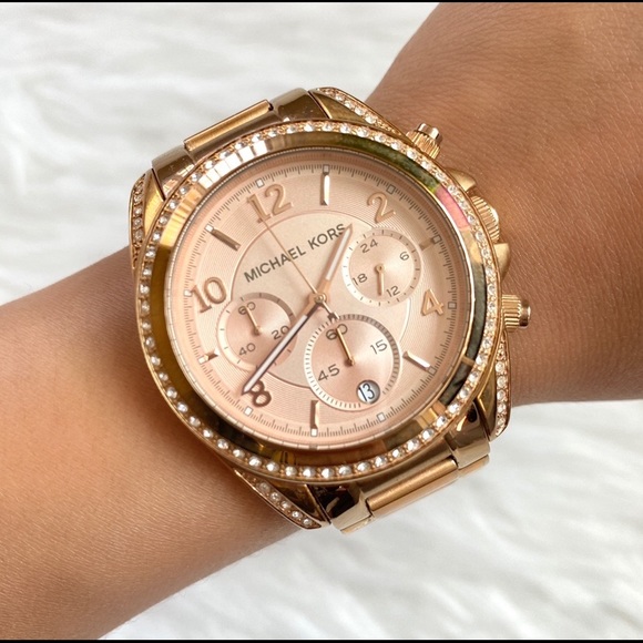 Michael Kors | Accessories | Michael Kors Rose Gold Watch With Diamonds ...